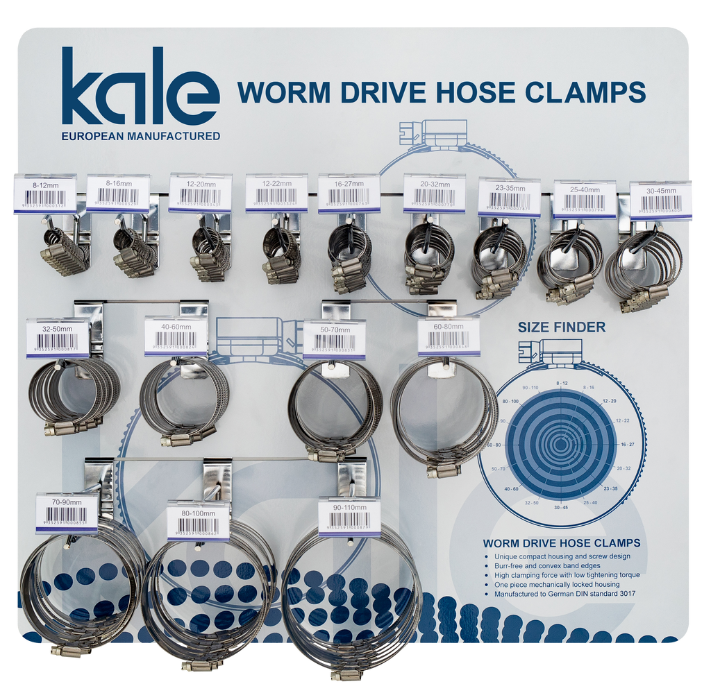 4600 Series Kale W2 Narrow Band European Automotive Hose Clamp Display ...